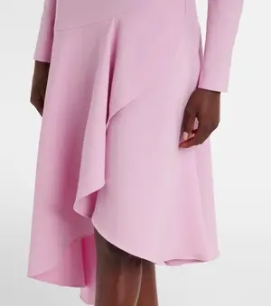 Oscar De La Renta Asymmetric Wool-blend Cocktail Dress