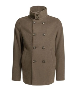 Herno Double-breasted Short Coat - Brown