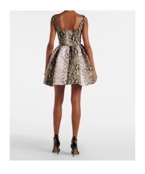 Oscar De La Renta Snake-print Faille Minidress
