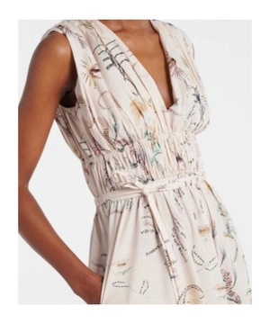 Altuzarra Printed Cotton-blend V-neck Midi Dress - White