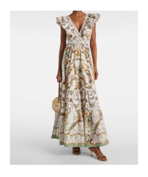 Camilla Floral Ruffled Cotton Maxi Dress