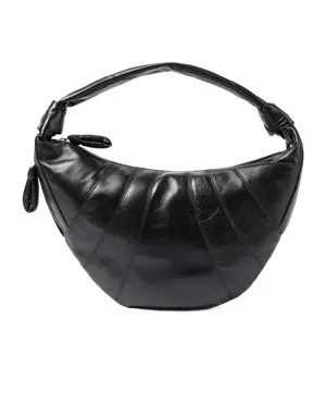LEMAIRE Fortune Croissant Leather Shoulder Bag - Black