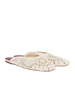 Magda Butrym Crochet Mules - Nude