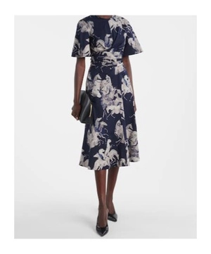 Altuzarra Kirsty Printed Cotton-blend Midi Wrap Dress