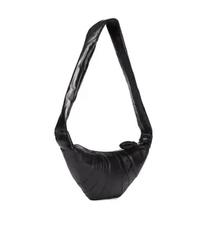 LEMAIRE Croissant Small Leather Shoulder Bag - Black