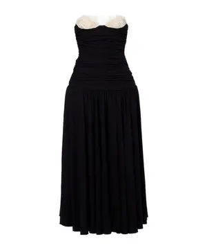 Magda Butrym Crochet-trimmed Jersey Cocktail Dress - Black