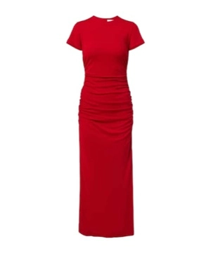 Carolina Herrera Ruched Midi Dress - Red