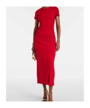 Carolina Herrera Ruched Midi Dress
