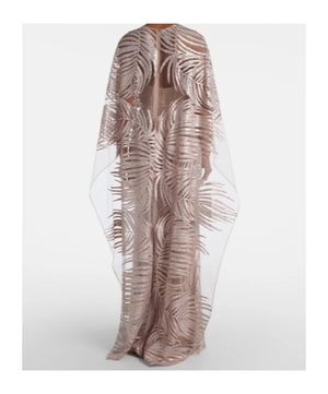 Elie Saab Embroidered Tulle Gown With Cape Sleeves