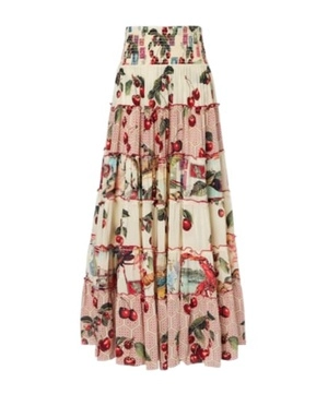 Camilla Notes From The Road Printed Silk Maxi Skirt - Nude