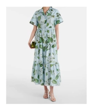 Erdem Tiered Floral Cotton Midi Dress