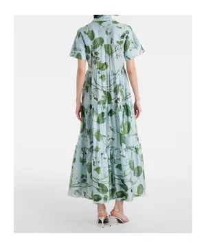 Erdem Tiered Floral Cotton Midi Dress
