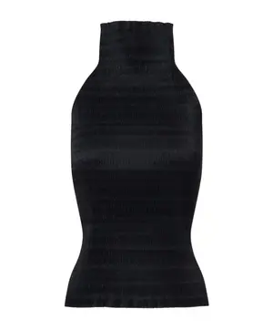 Magda Butrym Shirred Turtleneck Top - Black