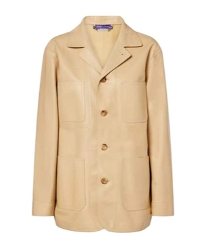 Ralph Lauren Minimal Sheepskin Coat - Nude