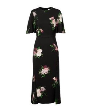 Erdem Floral Midi Dress - Black