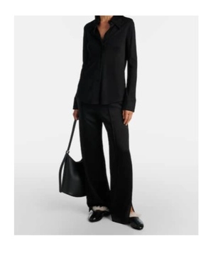 JIL SANDER Shearling-trimmed Leather Slip-on Shoes