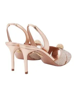 AQUAZZURA Floral Decorated Leather Sandals