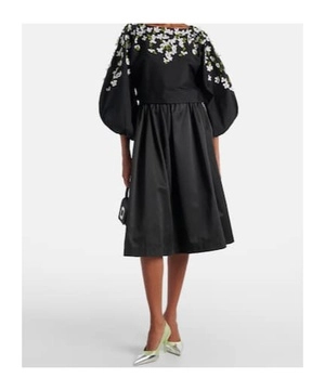 Carolina Herrera Floral-appliqué Cotton-blend Top