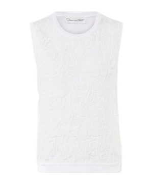 Oscar De La Renta Guipure Lace Top - White