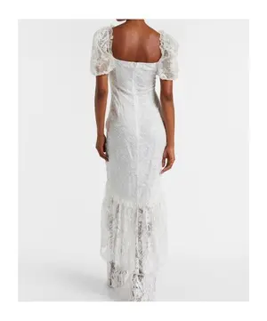 Alessandra Rich Bow-detail Ruched Lace Gown