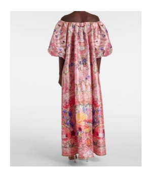 Camilla Embellished Floral Print Off-shoulder Maxi Dress