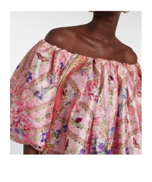Camilla Embellished Floral Print Off-shoulder Maxi Dress