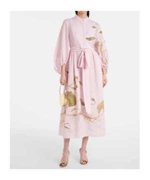 Erdem Printed Linen Midi Dress