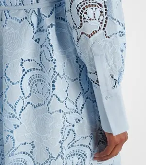Erdem Laser-cut Cotton Shirt Dress