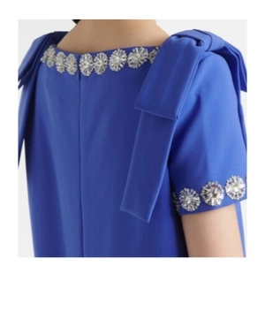 Carolina Herrera Embroidered Bow-detail Crêpe Gown