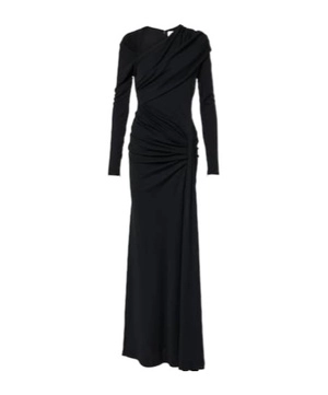 Carolina Herrera Draped Jersey Gown - Black