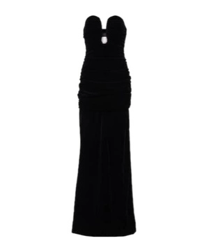 Carolina Herrera Ruched Velvet Bustier Gown - Black