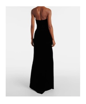 Carolina Herrera Ruched Velvet Bustier Gown