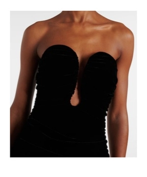 Carolina Herrera Ruched Velvet Bustier Gown