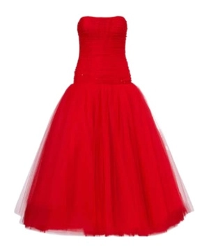 Carolina Herrera Embellished Strapless Tulle Gown - Red