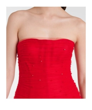 Carolina Herrera Embellished Strapless Tulle Gown