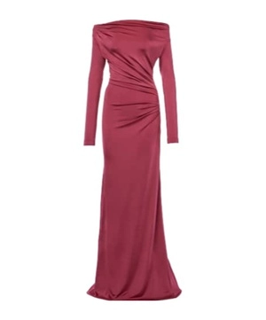 Victoria Beckham Long-sleeved Evening Dress - Red