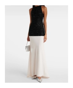 Staud Gabrielle Beaded Crêpe Gown