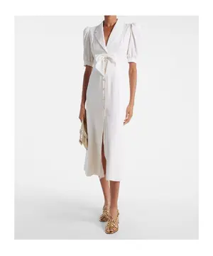 Alessandra Rich Wool-blend Crepe Midi Dress