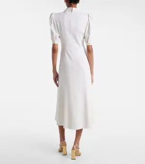 Alessandra Rich Wool-blend Crepe Midi Dress