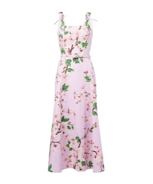 Oscar De La Renta Floral Cotton-blend Midi Dress - Pink