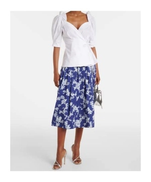 Carolina Herrera Cotton-blend Wrap Top