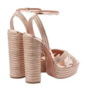 AQUAZZURA Sundance Sparkle 140 Platform Sandals - Nude