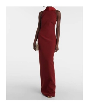 SAFIYAA LONDON Satin Trim Crepe Dress