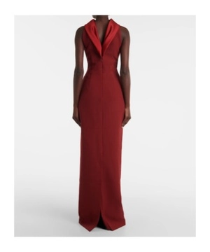 SAFIYAA LONDON Satin Trim Crepe Dress
