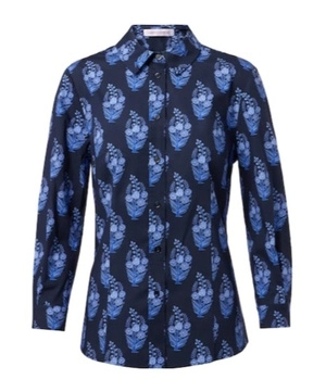 Carolina Herrera Icon Floral Cotton-blend Shirt - Blue