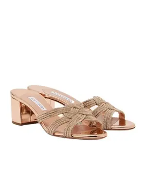 AQUAZZURA Felix Embellished Leather Sandals