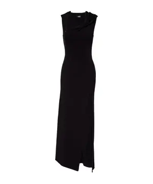 MUGLER Asymmetric Knitted Dress Skirt - Black