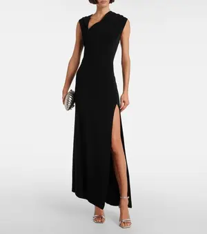 MUGLER Asymmetric Knitted Dress With Hood And Front Slit