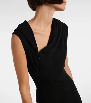 MUGLER Asymmetric Knitted Dress With Hood And Front Slit
