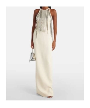 David Koma Chain-trimmed Crepe Gown